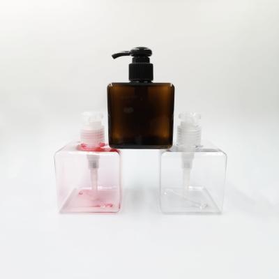 China White Square Pump Lotion 250ml 450ml Empty PET Bottle for sale