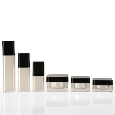 China Black Plastic Screw Lid 15g 30g 50g Cosmetic Acrylic Jar for sale