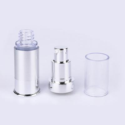 China Silver 20ml 30ml Vacuum Lotion Airless Pump Bottle for sale