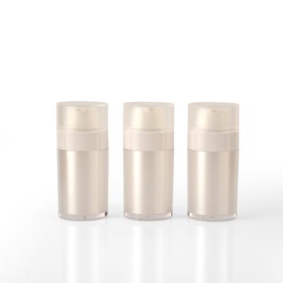 China Skin Care Round Plastic Lid 30ml Airless Cosmetic Bottles for sale