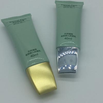 China 30ml 50ml  plastic green empty skin care hand cream facial cleanser soft tube with square lid China supplier for sale