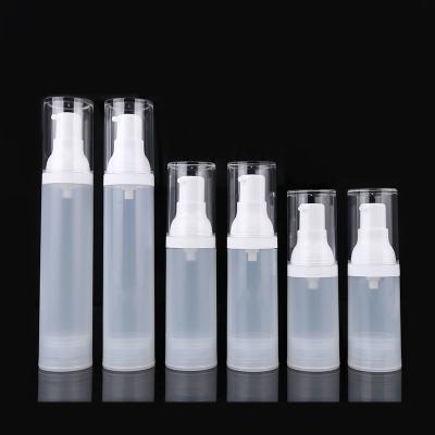 China 15ML 30ML 50ML white plastic airless pump bottle packaging supplier for sale