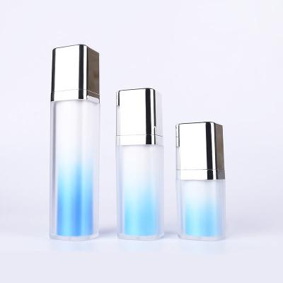 China 15g gradual change RoHS blue serum airless vacuum pump bottle for sale