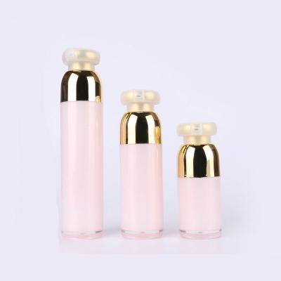China Pink Flat Head 1ml/T 30g Refillable Frosted Cosmetic Bottles for sale