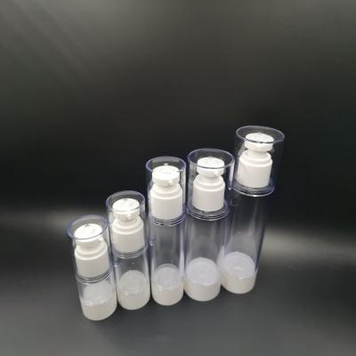 China best selling 15ml 30ml 50ml 80ml 100ml clear white plastic round personal care mist spray airless pump bottle for sale