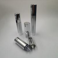 China Pearly 10ml 15ml 20ml 30ml silver plastic cap-less round slide nozzle cosmetic manufacturer lotion airless pump bottle for sale