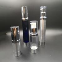 China 10ml 15ml 20ml 30ml silvering plastic plating hot stamping manufacturer lotion airless pump bottle cosmetic wholesale for sale