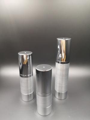 China 15ml 30ml 50ml plastic PP clear silver in factory price for lotion skin care round airless pump bottle whole for sale