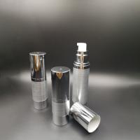 China Empty 15ml 30ml 50ml plastic PP silver in frosted body manufacturers traveling round airless pump bottle wholesale for sale