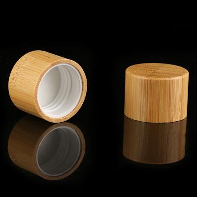 China 24 410 24mm  Logo Engraving Cosmetic Bottle Bamboo Screw Cap for sale