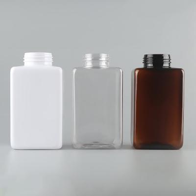 China 500ml PET square cosmetic packaging shampoo plastic bottle for sale
