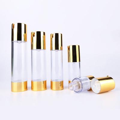 China Innovative PP 60ml 2oz Gold Airless Cosmetic Pump Bottle for sale