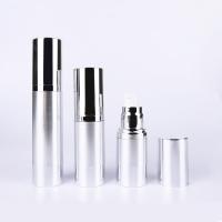 China Empty 15ml 30ml 50ml plastic PP silver in frosted body manufacturers traveling round airless pump bottle wholesale for sale