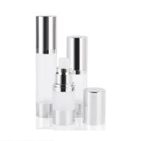 China Multiple capacity 15ml 30ml 50ml plastic silver frosted body China manufacturers foundation round airless pump bottle wh for sale