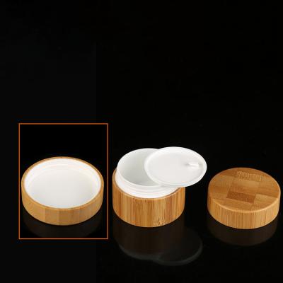 China cute dual chamber ball shape candle filling  hand lip crystal pump empty square white pp bamboo cream jar for sale