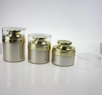 China Free sample 15g 30g 50g acrylic white and silver cosmetic cream airless jar for sale
