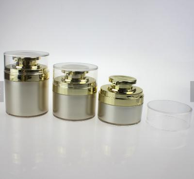 China Free sample 15g 30g 50g acrylic white and silver cosmetic cream airless jar for sale