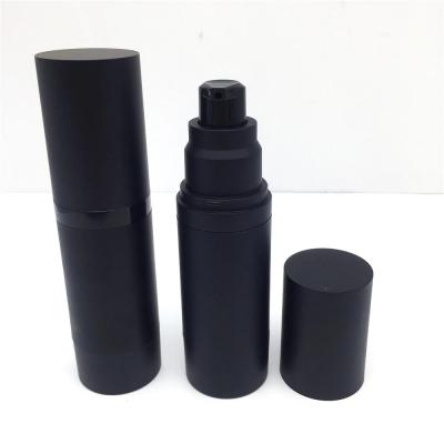 China whosale empty black acrylic airless pump bottle 30ml matte frosted finish plastic cosmetic packaging bottle for sale