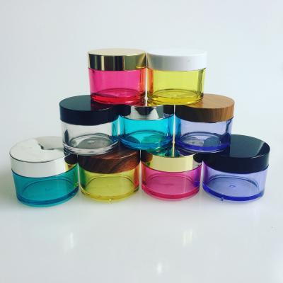 China 15g Empty PET Plastic Clear Cosmetic Jar With Lid Skin Care Balm Lip Scrub Container for sale