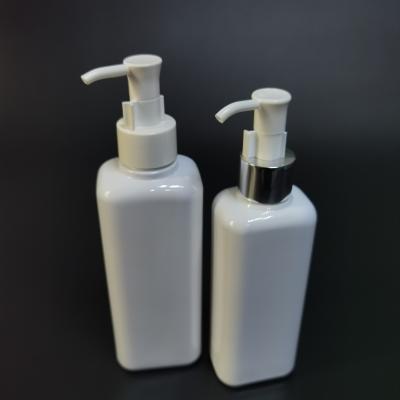 China 150ml Square PET Flat Shoulder Empty Refillable Shampoo Pump Bottle Clear Plastic Shower Gel Spray Bottle for sale