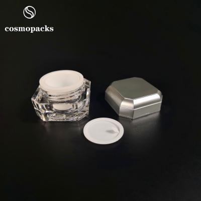China Two Layers Acrylic PP Cosmetic Cream Jars 5g 10g BPA Free for sale