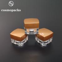 China 15g 30g Acrylic Clear Square Cosmetic Cream Jars 60mm Diameter for sale