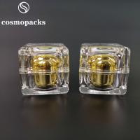 China Cube Gold PMMA Acrylic Cosmetic Cream Jars 30g 50g For Serum for sale