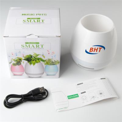 China OEM LOGO Illuminated Flower Pots Singing Bluetooth Speaker ABS Plastic for sale