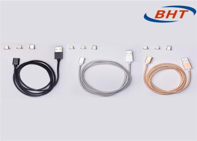 China 2.4A Micro Apple Lightning / IPhone USB Cable Zinc Alloy Head Candy Color for sale