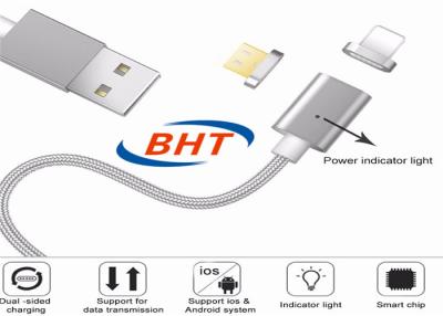 China Auto Adsorb Magnetic USB Cable 2.4A Tin-Plated Copper Wire Quick Speed 1-3M for sale