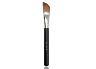 China Cruelty Free Soft Angled Contouring Makeup Brush With Matte Black Wood Handle for sale