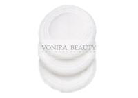 China Round White Cotton Facial Makeup Puff Sponge Tool Satin Velour Powder Puff for sale
