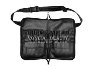China Pro Makeup Brush Bag PU Leather Portable 26 Pockets Cosmetic Brush Holder with Artist Belt Strap for sale