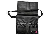 China Professional PU Cosmetic Makeup Brush Bag with Artist Belt Strap Black for sale