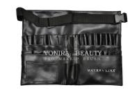 China Imported PU Cosmetic Makeup Brush Apron Bag with Artist Belt Strap Black for sale