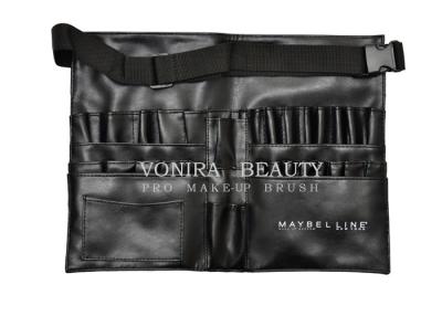 China Imported PU Cosmetic Makeup Brush Apron Bag with Artist Belt Strap Black for sale