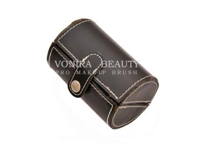 China Pro Handy Makeup Brush Case Container Cosmetic Cylinder Tube PU Leather for sale