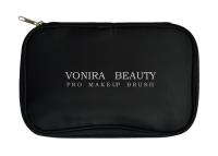 China Portable Beauty Makeup Brush Case Cosmetic Bag With Compartments Black for sale