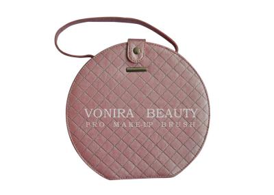 China Fashion Round Makeup Brush Bag Cosmetic Case With Belt Strap Toiletry Organizer Pouch for sale