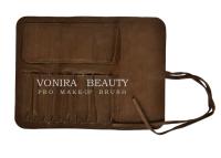 China Professional Retro Portable Makeup Brush Roll-Up Pouch Pen Holder Stationery Case for sale