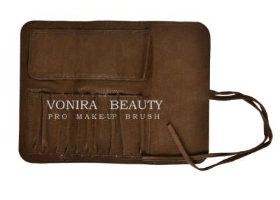 China Professional Retro Portable Makeup Brush Roll-Up Pouch Pen Holder Stationery Case for sale
