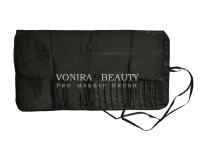 China Professional Large Capacity Studio Makeup Brush Roll-up Pouch Travel Portable Snap Closure Pen Holder for sale