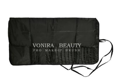 China Professional Large Capacity Studio Makeup Brush Roll-up Pouch Travel Portable Snap Closure Pen Holder for sale