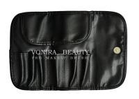 China Travel Black Faux Leather Makeup Brush Case Bag Holder Roll Pouch Tool for sale