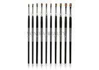 China Vegan Taklon Flat Angle Nail Art Paint Brushes Professional Classic Black for sale