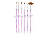 China Cleansing UV Gel Acrylic Nail Art Brush Set With Pure Kolinsky Hair for sale