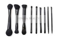 China 9 Pcs Cosmetic Double Ended Makeup Brush With Synthetic Hair for sale