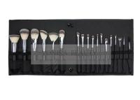 China Professional Synthetic Makeup Brushes Kit 18pcs With Black Roll Bag for sale