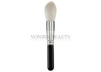 China Specialist Natural Goat Hair Powder Brush , Professional Makeup Brush With Black Wood Handle for sale