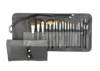 China 18Pcs Wooden Natural & Synthetic Makeup Brush Set Kit With Holder for sale